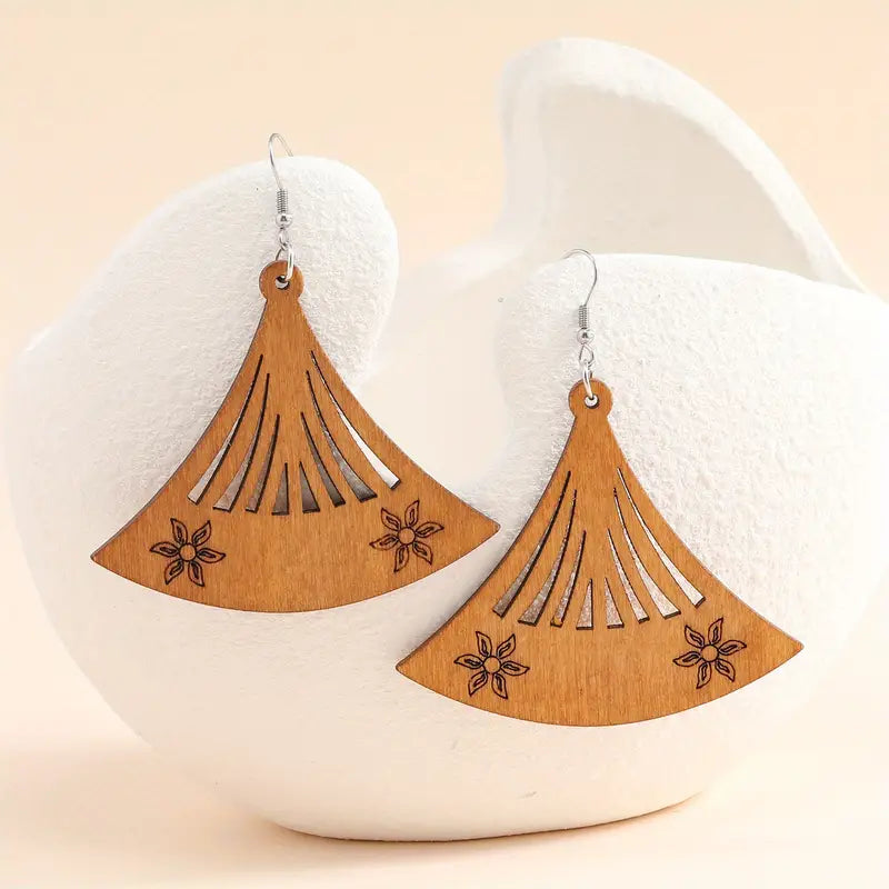 Limited Edition Laser Cut Fan Wood Earrings – Zuzu's Trove